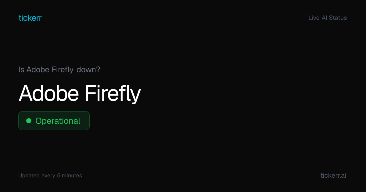 Is Adobe Firefly Down? Live Status & Uptime History | Tickerr